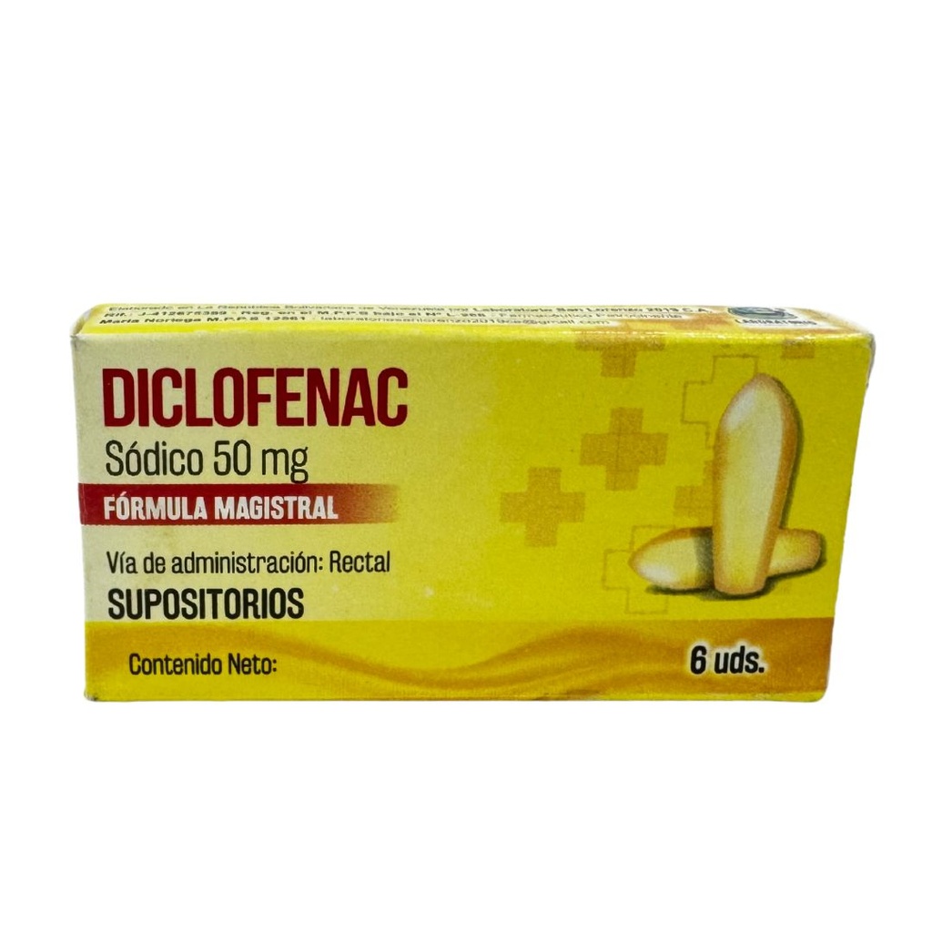 RV DICLOFENAC SODICO 50 MG X 6 SUPOSITORIOS | Tu Farmacia Actual