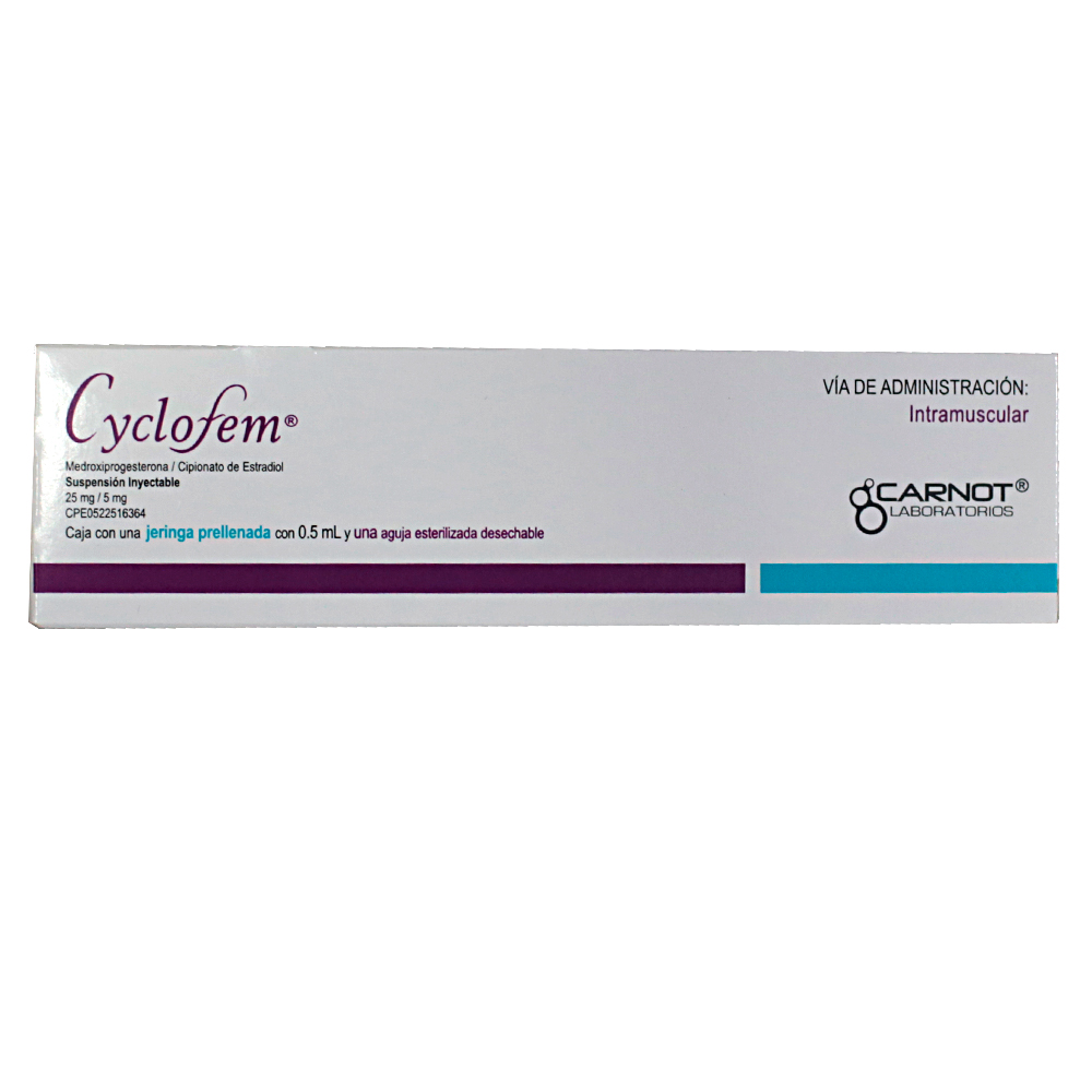 CYCLOFEM 25mg / 5mg JERINGA PRELLENADA | Tu Farmacia Actual