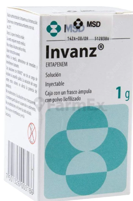 INVANZ 1G SOLUCION INYECTABLE X 1 VIAL MSD | Tu Farmacia Actual