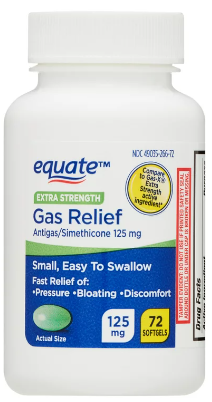 EQUATE GAS RELIEF EXTRA STRENG 125MG X 72 CAPS | Tu Farmacia Actual