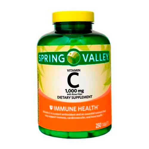 VITAMINA C 1G X 250TAB SPRING VALLEY | Tu Farmacia Actual