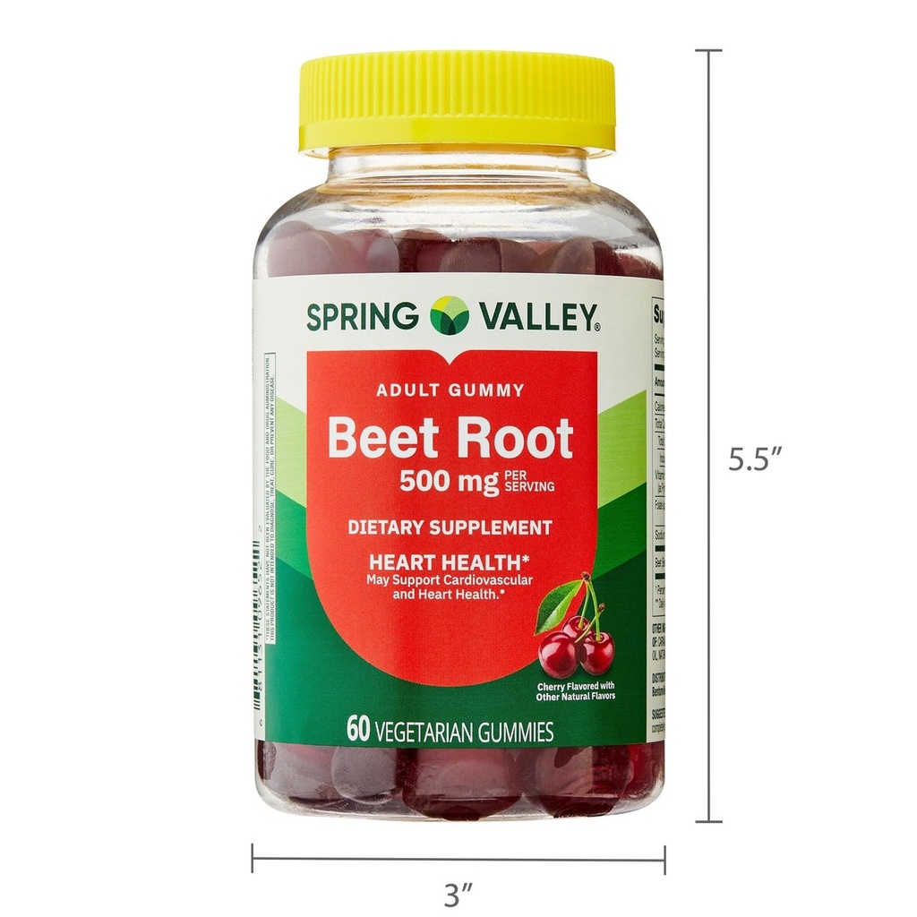 BEET ROOT 500MG X 60 GUMMIES SPRING VALLEY | Tu Farmacia Actual