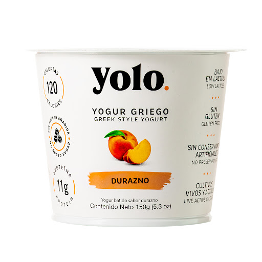 YOGURT GRIEGO BATIDO DURAZNO YOLO 150 GR | Tu Farmacia Actual